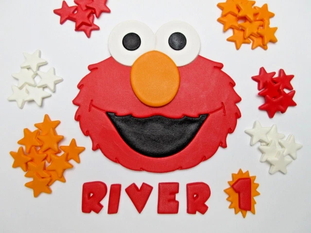 ELMO CAKE TOPPER, personalised, edible fondant, handmade fresh to order ...
