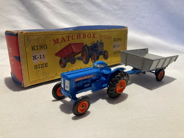MATCHBOX KING SIZE K-11 Fordson Tractor & Trailer in original box. £52. ...