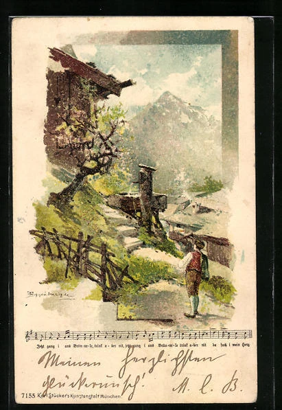 KÜNSTLER-AK THEODOR GUGGENBERGER: Jetzt gang i ans Brünnele, trink´ aber nit, j EUR 5,00 ...