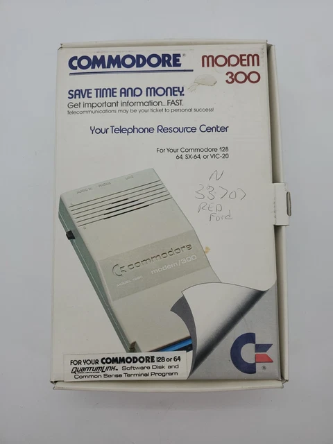 VINTAGE 1985 COMMODORE Modem 300 Model 1660 Untested Box, manuals ...
