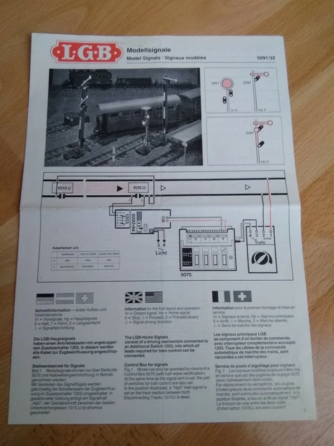 LGB ANLEITUNG 5091/32 Modellsignale Model Signals Signaux modèles 4 ...