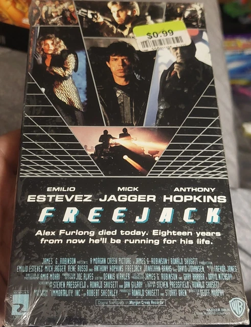 FREEJACK VHS, 1992 Emilio Estevez Mick Jagger Anthony Hopkins SEALED ...