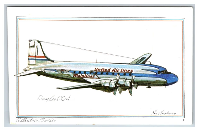 UNITED AIRLINES DOUGLAS DC-4 Raggio Andersen Collezionisti Serie Unp ...