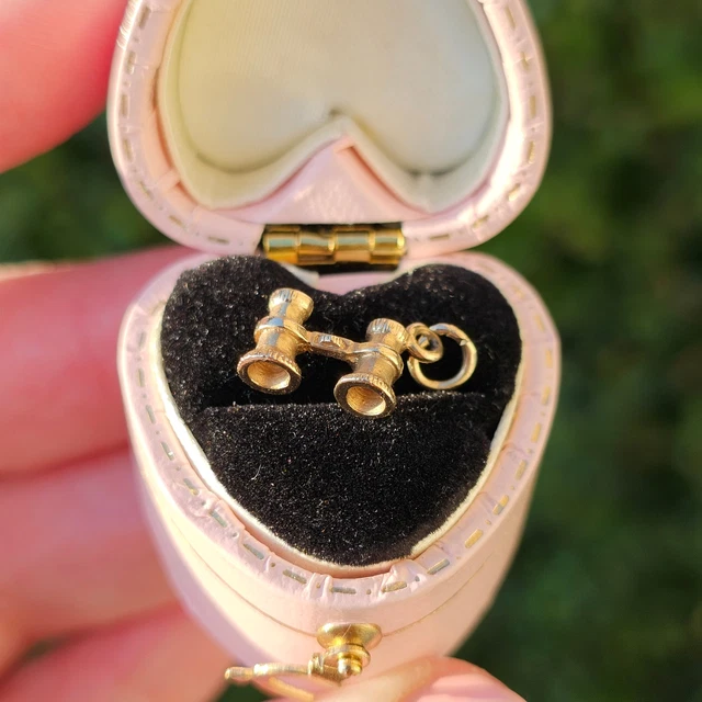 RARE AND VINTAGE 9ct Yellow Gold Opera Glasses Theatre Binoculars ...