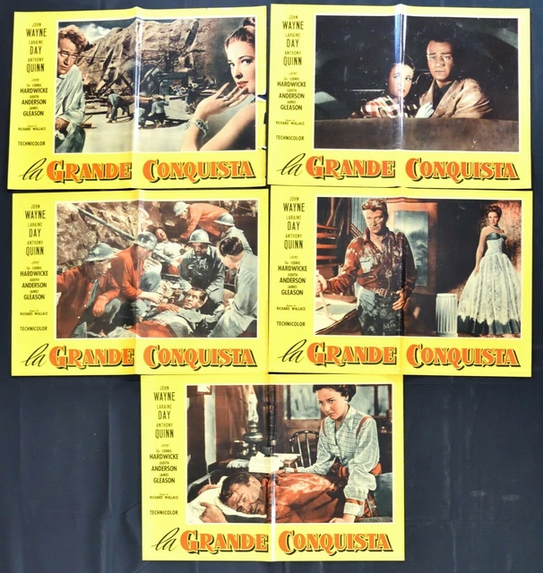 FOTOBUSTA LA GRANDE Conquête John Wayne Lefane Day Anthony Quinn ...