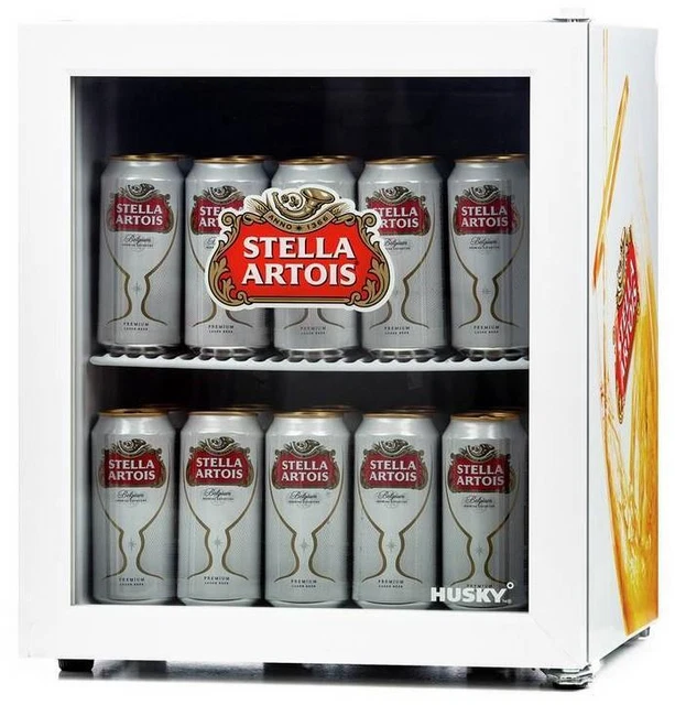 HUSKY STELLA ARTOIS Mini Fridge Drinks Cooler Refrigerator White £129. ...