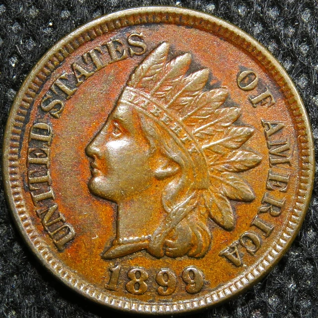 1899 INDIAN HEAD Cent with bold LIBERTY and four diamonds! £37.94 ...