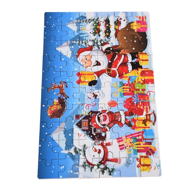 SANTA CLAUS PUZZLE Simple Fun Christmas Puzzles Snow Type For Parties ...