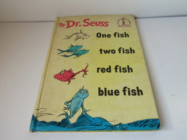 VINTAGE DR SEUSS One Fish Two Fish Red Fish Blue Fish 1960 Book Club ...
