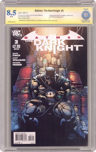 BATMAN THE DARK Knight #3A FINCH CBCS 8.5 SS Finch 2011 7508728-AA-016 ...