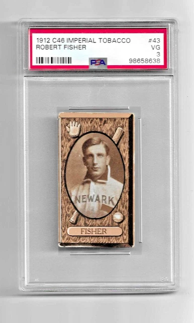 1912 C46 IMPERIAL Tobacco Baseball Card 43 Robert Fisher Rc Psa 3 Pop 2 ...