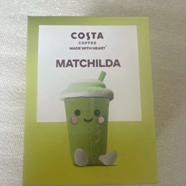 COSTA COFFEE MATCHILDA Matcha Plush Soft Toy Washable Small Green/White ...