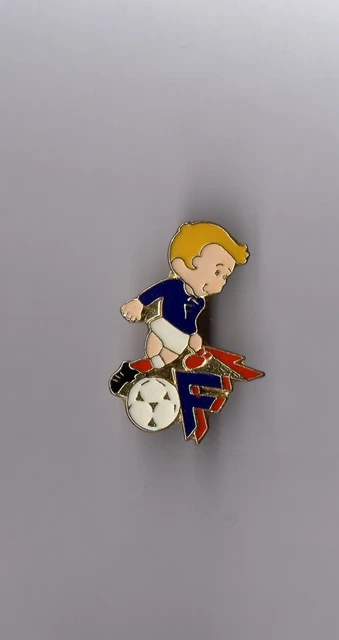 PIN'S FFF FÉDÉRATION Française Football (époxy fond doré) hauteur: 3,3 ...