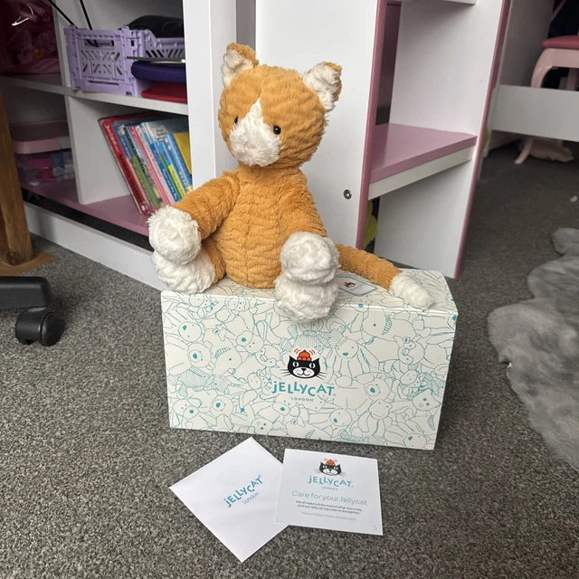 JELLYCAT FUDDLEWUDDLE GINGER Cat & Gift Box £35.00 - PicClick UK