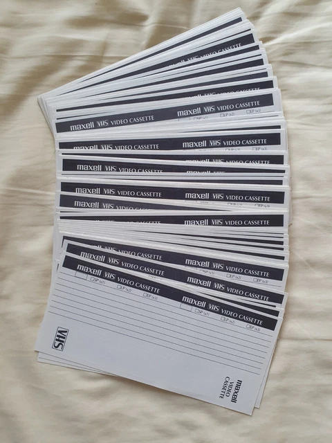 100 MAXELL BLANK VHS Spine Video Tape Labels Stickers £42.50 - PicClick UK
