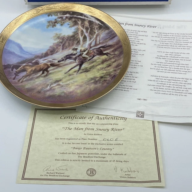 THE BRADFORS EXCHANGE The Man From Snowy River 060E Banjo Paterson Like ...