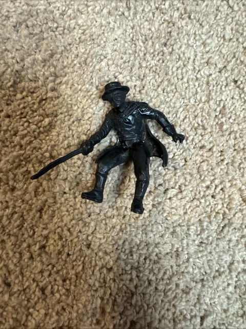 VINTAGE 1950'S WALT DISNEY PRODUCTIONS ZORRO Toy 2” TALL BLACK PLASTIC ...