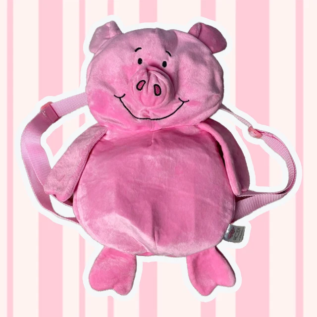 M&S PERCY PIG Pink Rucksack Backpack Bag Adjustable Straps & Soft plush ...