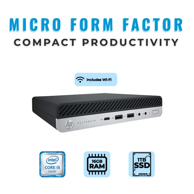 HP ELITEDESK 800 35W G3 Desktop Mini PC i5-6500T 2.5GHz 16GB RAM 1TB ...