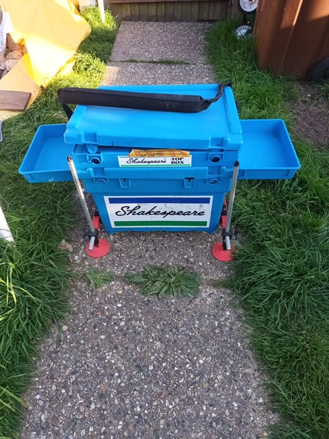 SHAKESPEARE FISHING SEATBOX With Trays And Top Box £50.00 - PicClick UK