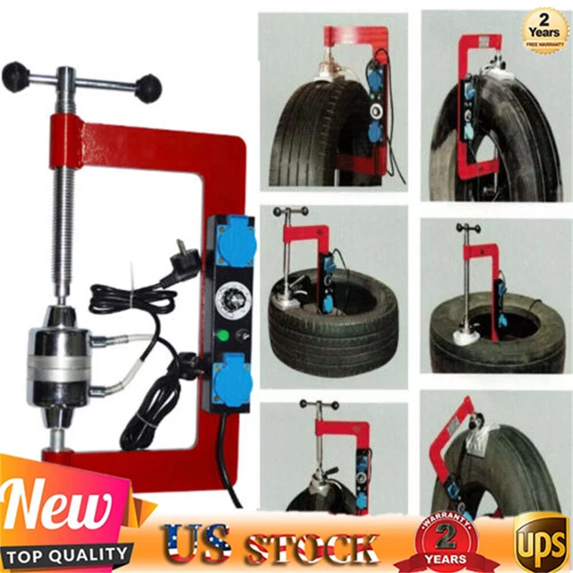 TIRE PATCH REPAIR Tool Kit Spot Hot Vulcanizing Machine + 6 Mold Car ...