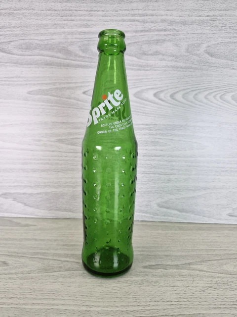 VINTAGE SPRITE POP Soda Bottle Green Dimpled Glass 9.5" Tall £15.99 ...
