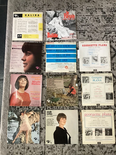 LOT X11 VINYLES 45 Tours Mireille Mathieu Dalida Sheila Barclay ...