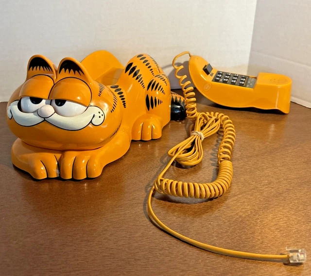 VINTAGE TYCO GARFIELD Cat Cartoon Landline Telephone, Eyes Open and ...