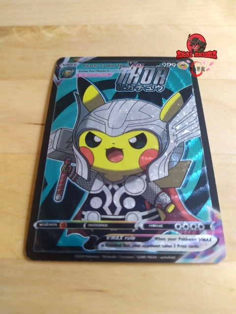 CARD POKÉMON CARTE Pikachu Cosplay Thor Vmax Gigantamax Ultra Rare £5. ...