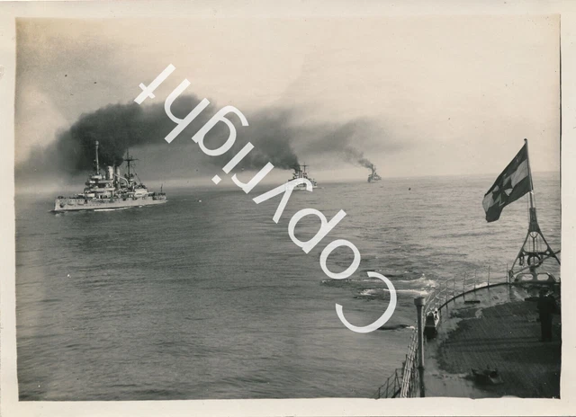 FOTO KRIEGSMARINE Schiff Elsaß - Hessen Abfahrt von Holtenau 1929 X66 ...