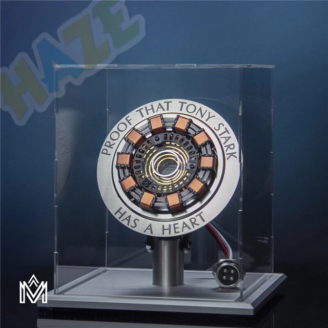 IRON MAN TONY Stark MK1 Arc Reactor Display Box Remote Control Action ...