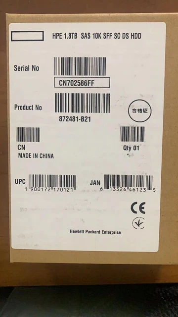 NEW HPE 872481-B21 872738-001 1.8TB SAS 10K 12Gb/s 2.5" 512E HDD Hard Drive AU $185.00 - PicClick AU