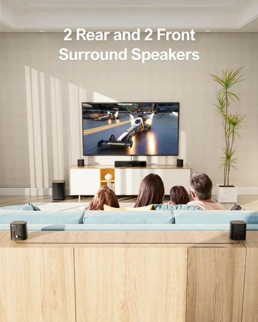 7.1CH VIRTUAL SURROUND Sound Bar for TV with AI Optimisation & App ...