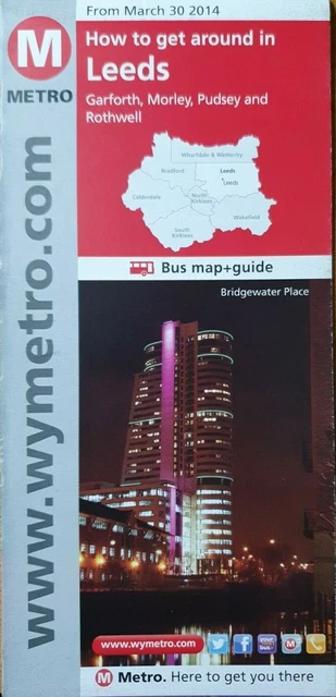 METRO - BUS Map & Guide - How To Get Around Leeds - March 2014 EUR 5,53 ...