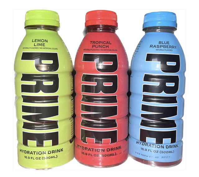 PRIME HYDRATION DRINK 3 Pack (Blue Raspberry, Tropical Punch & Lemon ...