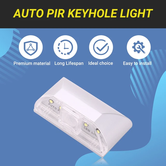 4 LED AUTO PIR Infrared Door Keyhole Motion Sensor Light Lamp T1M59657 ...