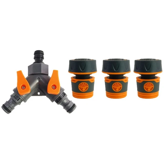 3 WAY HOSE Splitter with Quick Connect Fittings for Garden Watering ...