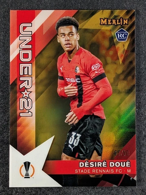 2022-23 TOPPS MERLIN Chrome UEFA DESIRE DOUE /50 Rookie RC Gold Under 21 Stade EUR 0,91 ...
