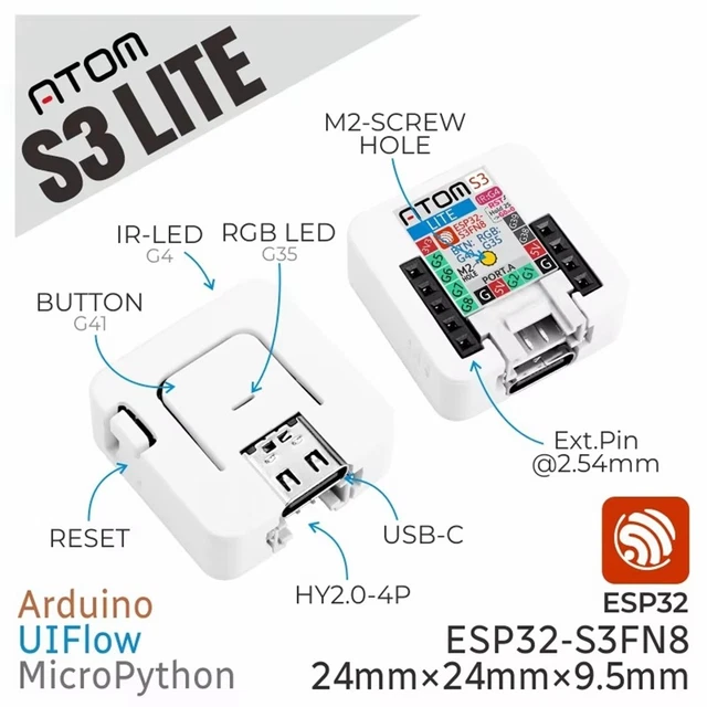ATOMS3 LITE ESP32S3 Dev Kit ESP32-S3 Programmierbarer Controller Eingebette4579 EUR 14,61 ...