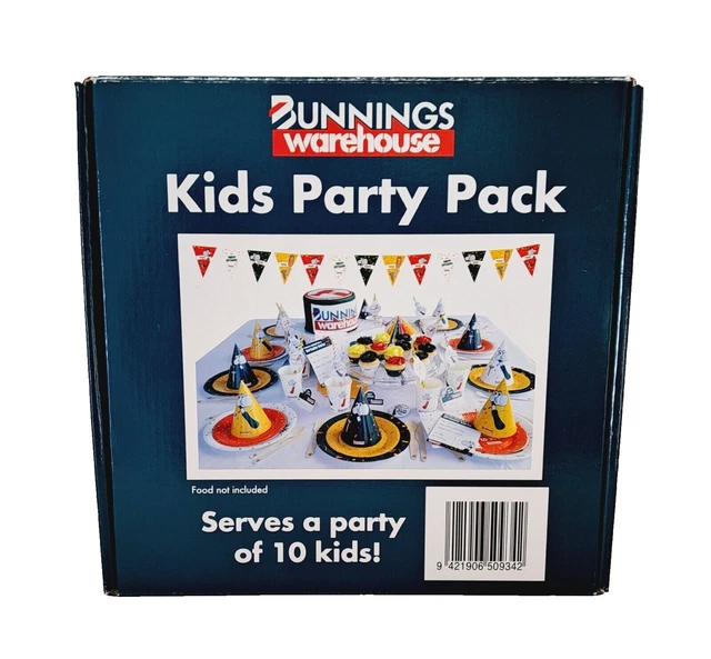 BUNNINGS WAREHOUSE KIDS Party Pack Birthday Celebration Serves 10 ...