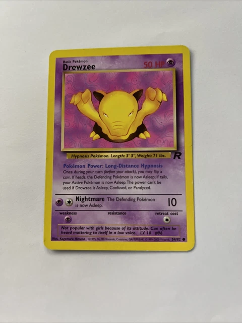POKÉMON TCG DROWZEE Team Rocket 54 Regular Unlimited Common $1.95 ...