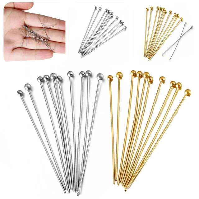 50PCS STAINLESS STEEL Round Head Pins Essential for Jewelry DIY ...