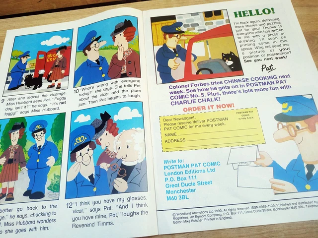 VINTAGE RETRO POSTMAN Pat Weekly Comic Issue 4 1990 Fun With Pat & Jess ...