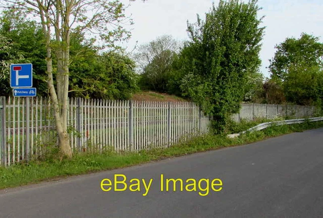 PHOTO 6X4 SIGNS at a railway perimeter fence, Station Road, Little ...