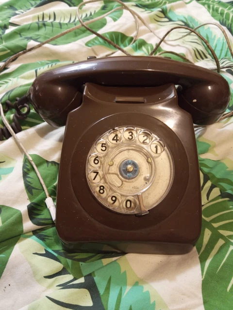 VINTAGE BT GPO 8746G BROWN PHONE TELEPHONE 1980S RETRO TELECOM PROP £47 ...