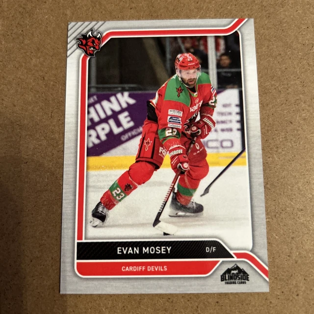 CARDIFF DEVILS BLINDSIDE Trading Cards. 2024/25. Evan Mosey. B8. SERIES ...