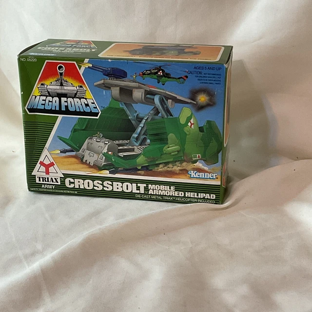 VTG MEGA FORCE CROSSBOLT Mobile Armored Helipad Triax Army 1989 Kenner ...