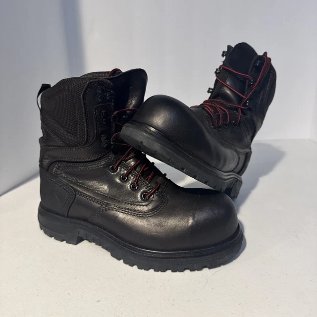 RED WING SAFETY Steel Toe Black Leather Work Boots Men's 6 B ASTM F2413 ...