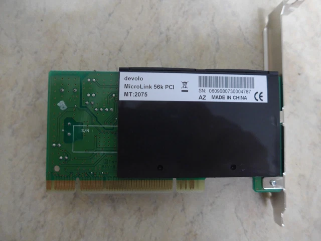NETZWERKKARTE MODEM DEVOLO MicroLink 56k PCI, MT:2075, Modem Intern EUR ...
