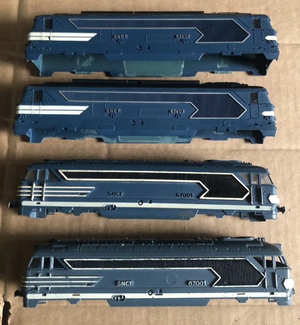 4 X HO Gauge SNCF BB Class 67000 Diesel Locomotive Body Shells - Spares ...